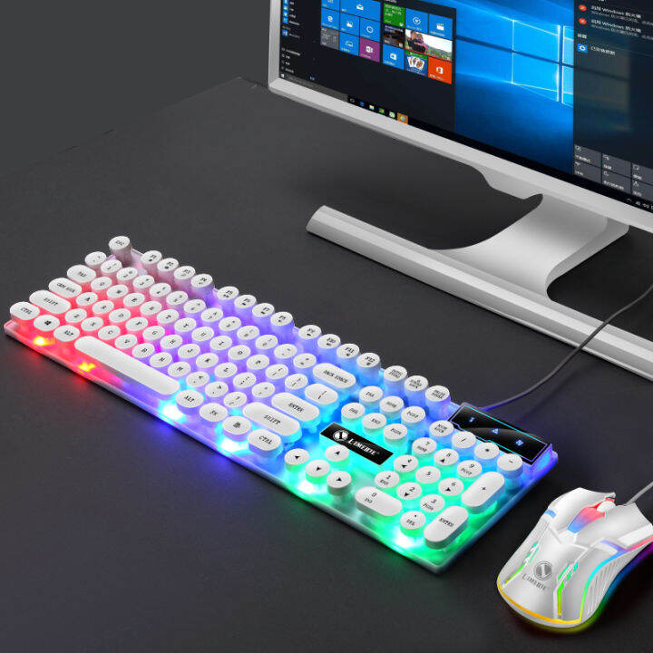 Limei Gtx300 Keyboard and Mouse Set Punk Retro Keyboard Backlit Game ...