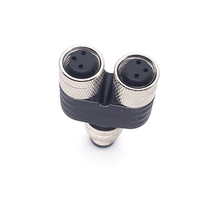 M8 Y-branch 3-way Sensor connector male to female pipe conversion plug ...