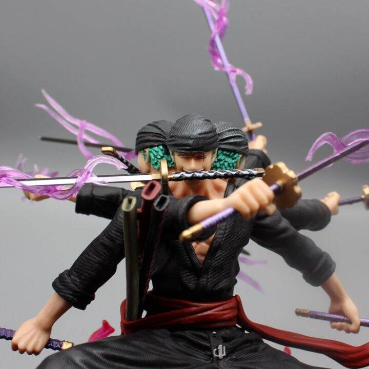 40Cm One Piece Zoro Anime Figures Wano Onigashima 9 Swords Style Action ...