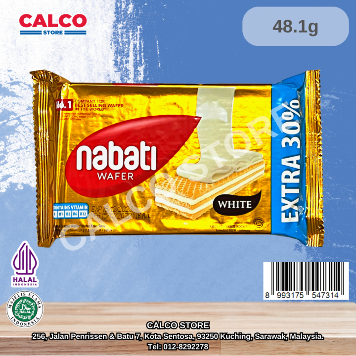 48.1g Nabati White Vanilla Cream Wafer Krim Susu Extra 30% (37g + 11.1g) Halal | Lazada