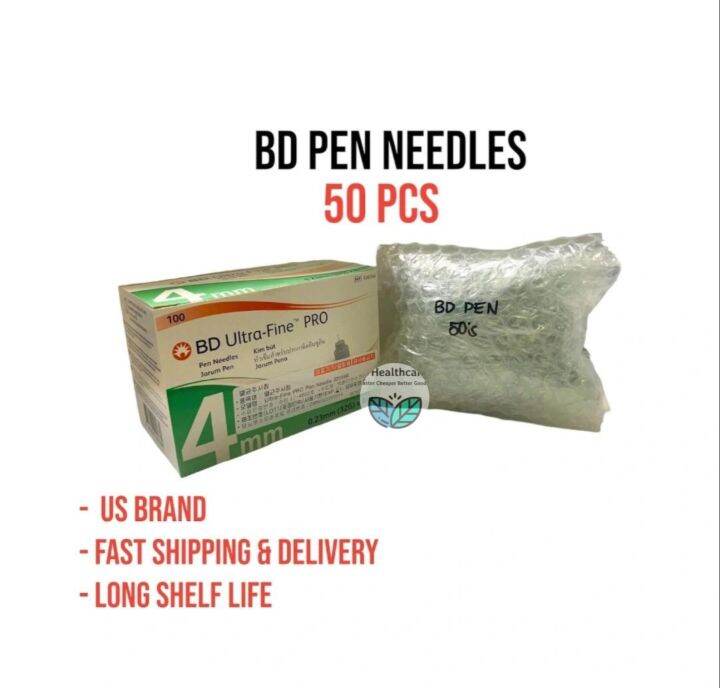 Insulin Pen Needles 50PCS of Pouch, BD Ultra-Fine Pen Needle 0.23mm ...