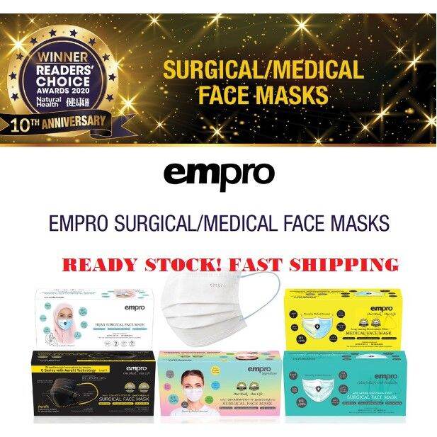 [READY STOCK]Empro Aerofit Tech ASTM Level 3 Black 3-ply Face with beauty New Launched design ...