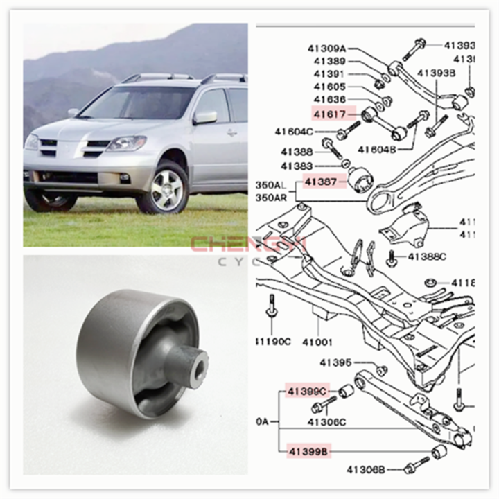 Rear Suspension Arm Bushing Rubber Sleeve For Mitsubishi Outlander CU4W ...