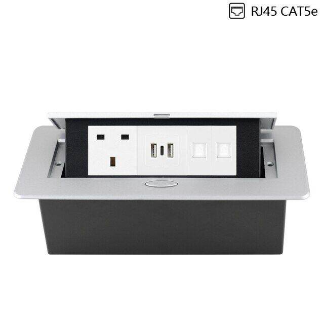 13A UK Plug Power Strip Desktop Socket Table Outlet With Type-C USB ...