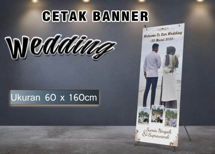 Cetak X Banner Benner wedding UK 60x160 cm | Lazada Indonesia