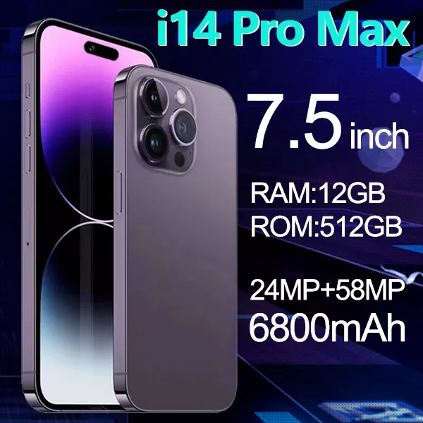 2022 Global Version Brand New I14 Pro Max Smartphone 6.8 Inch Mobile ...