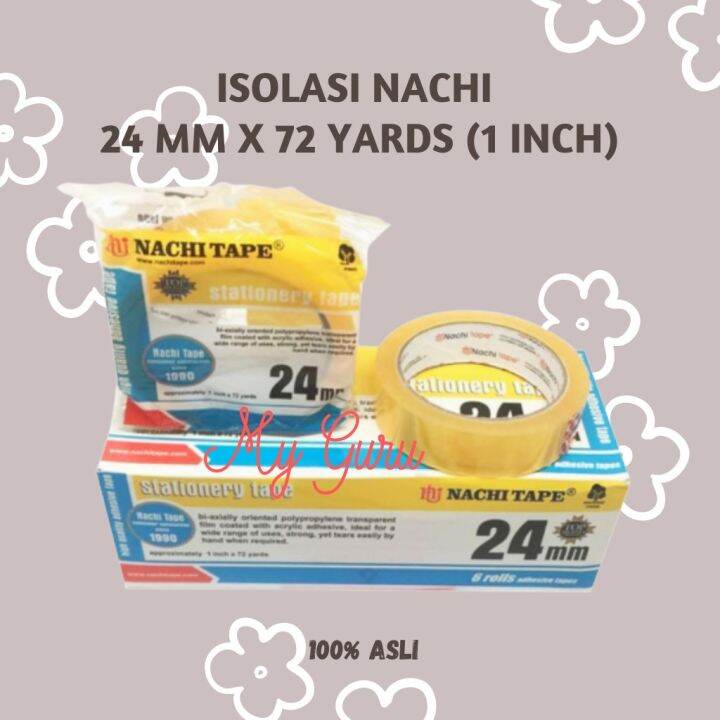 [ROL] ISOLASI NACHI STATIONERY TAPE 24 MM X 72 YARD (1 INCH) | Lazada ...