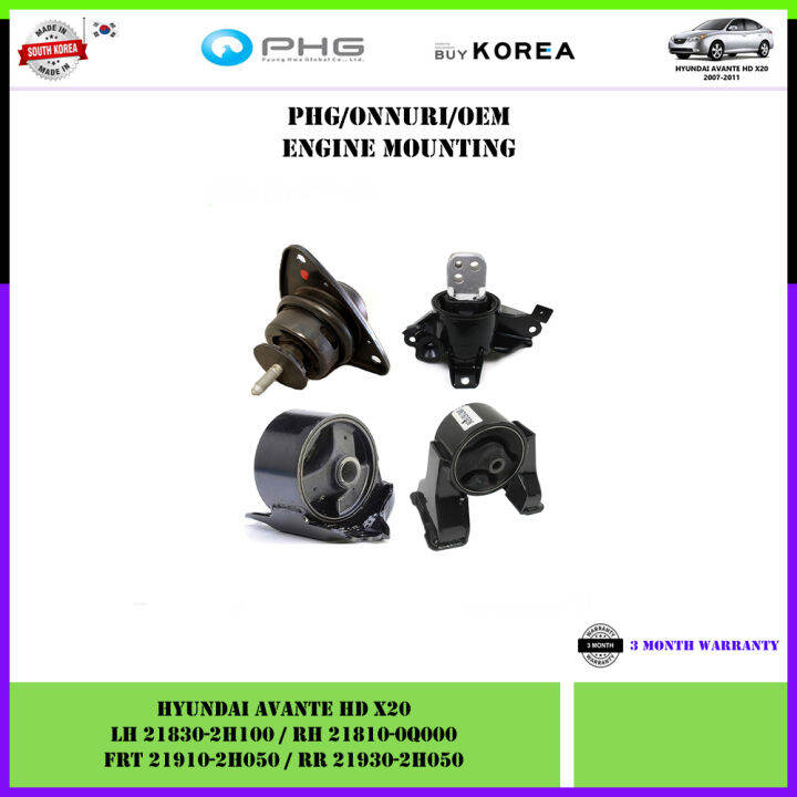 (HD-4) Hyundai Avante HD X20 Oem Engine Mounting (LH 21830-2H100/RH ...