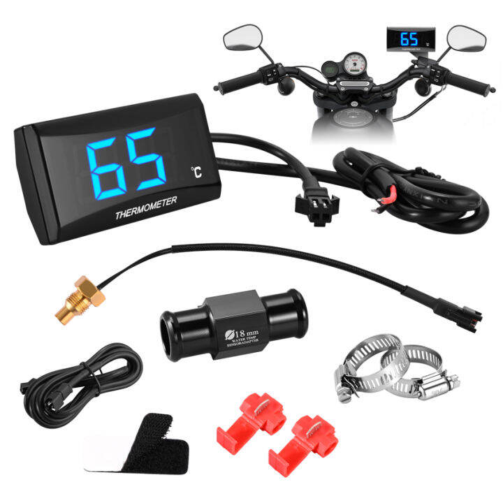 Termometer Digital Sepeda Motor Sensor Logam Tahan Air Sensor Meteran