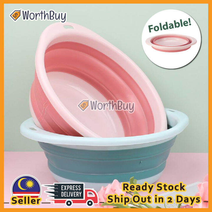 Worthbuy Foldable Wash Basin Camping Washing Tub Water Dispenser Basin ...