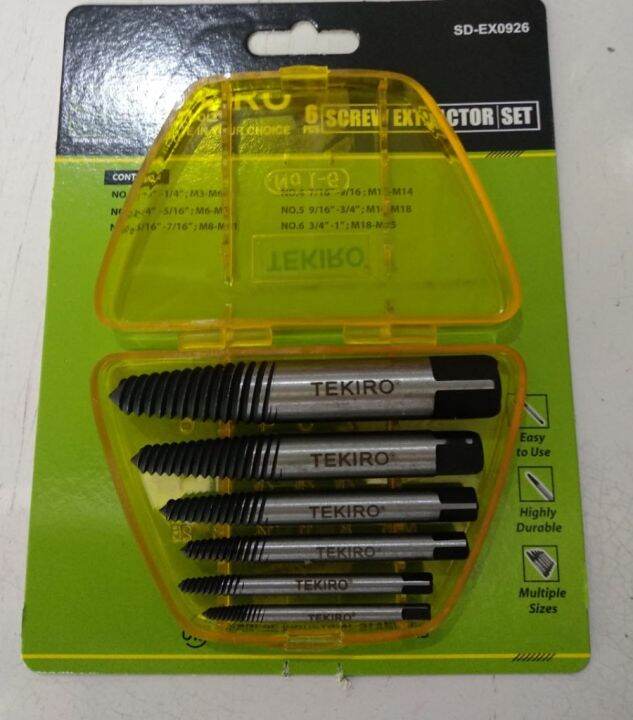 TEKIRO TAP BALIK SET 6 PCS / ALAT TAP BUKA BAUT RUSAK / SCREW EXTRACTOR ...
