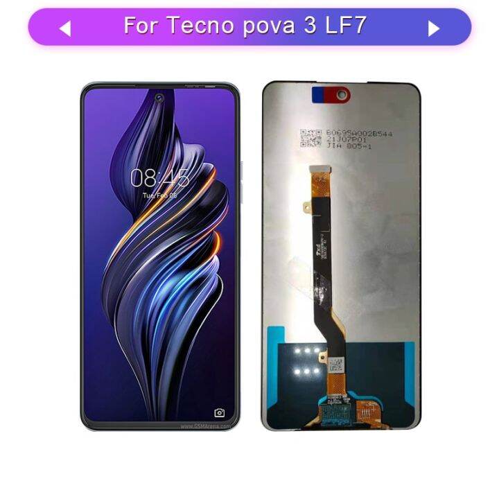 สำหรับ Tecno Pova 3 LF7จอแสดงผล LCD พร้อมชุดประกอบหน้าจอสัมผัสหน้าจอ ...