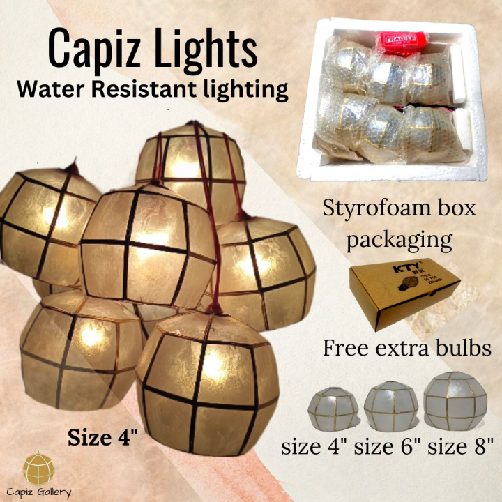 Capiz Solar Lights and Plug Type Free bulbs Capiz Hanging Lights Capiz Ball Capiz Shell Capiz ...