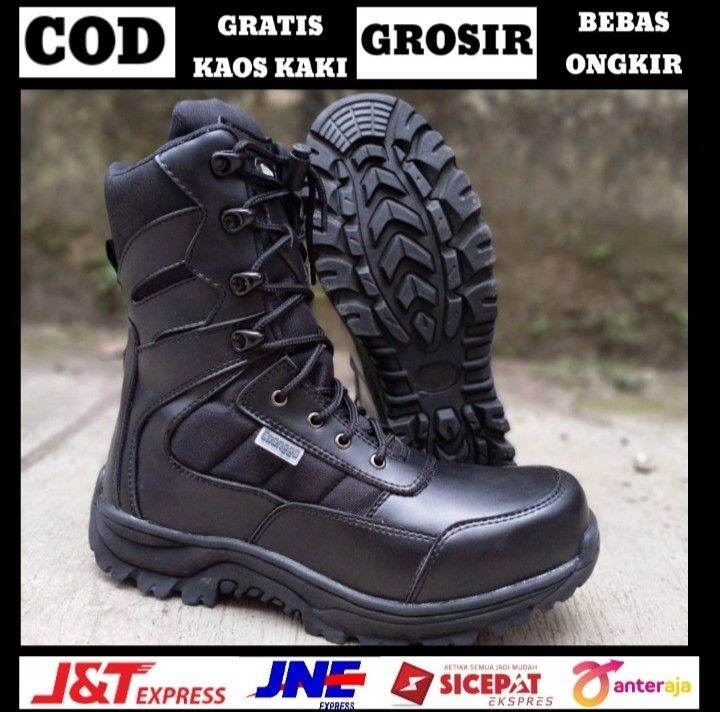 Sepatu PDL satpam king pdl terbaru predator hitam KULIT SAPI jumbo ...