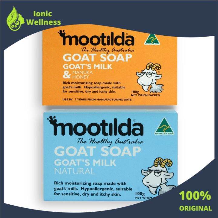 MOOTILDA Bar Soap 1x Goat’s Milk Natural + 1 x Manuka Honey Soap for ...