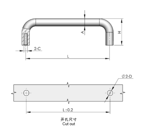 Shengjiu LS511 solid stainless steel handle toolbox cupboard door ...