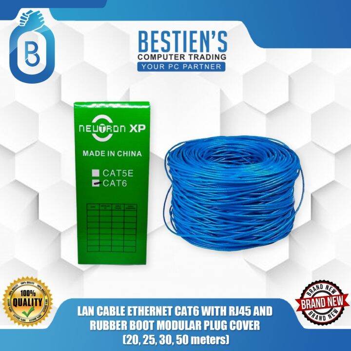 ☃LAN CABLE ETHERNET CAT6 WITH RJ45 AND RUBBER BOOT MODULAR PLUG COVER ...