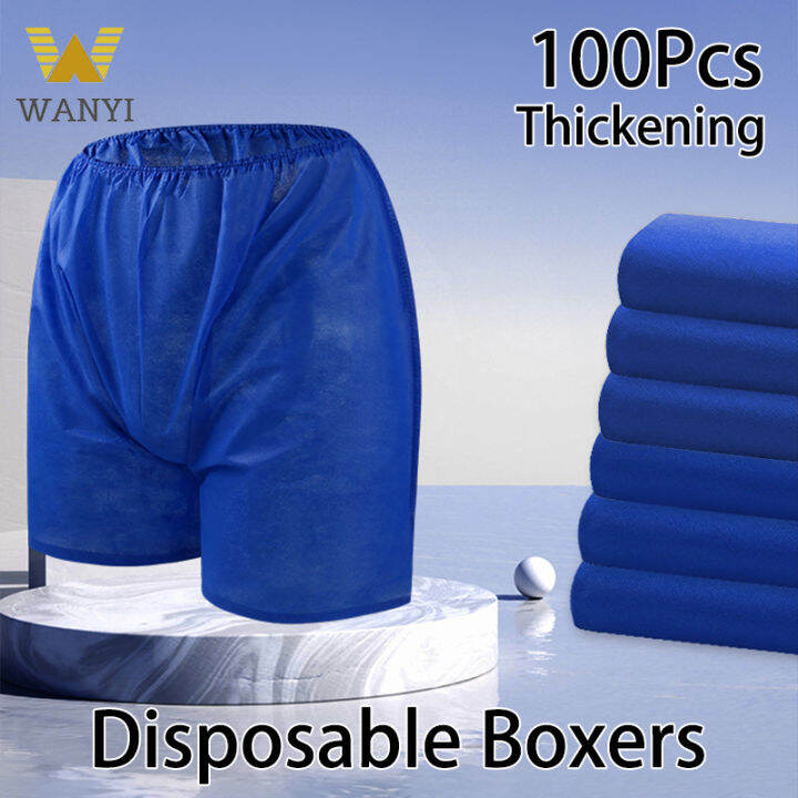 WANYI 100pcs Non-woven Disposable Boxers Men Plus Size Thickened High ...