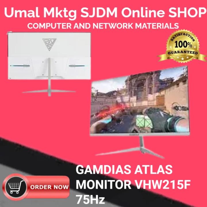 Gamdias Atlas VHW215F 21.5" FLAT 75hz Monitor White | Lazada PH