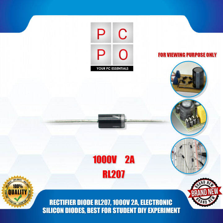 RECTIFIER DIODE RL207, 1000V 2A, ELECTRONIC SILICON DIODES, BEST FOR ...