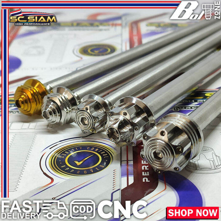 SC SIAM WHEEL AXLE ( EHE ) MIO / M3 / GT / SMASH / R150 / WAVE / BEAT / NMAX / AEROX / CLICK ...