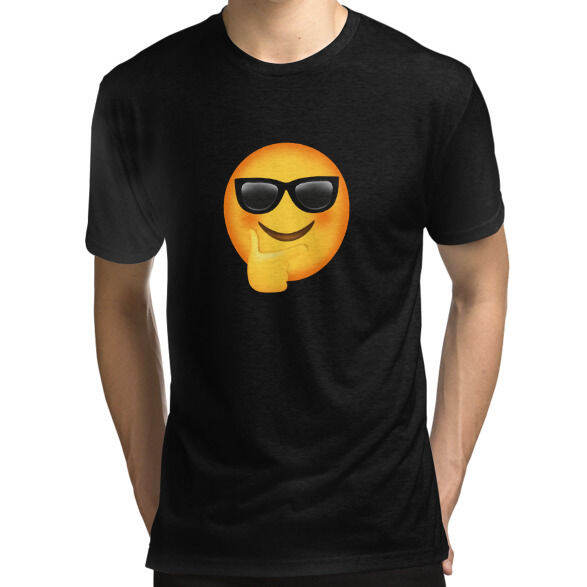 KAOS EMOJI SENYUM ICON SENYUM KACAMATA BAJU EMOTICON UNISEX | Lazada ...
