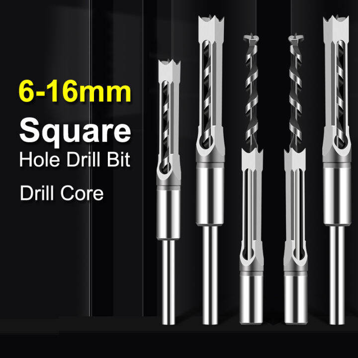 Square Hole Drill Bits Set HSS Twist Drill Core 6-16mm Woodworking ...