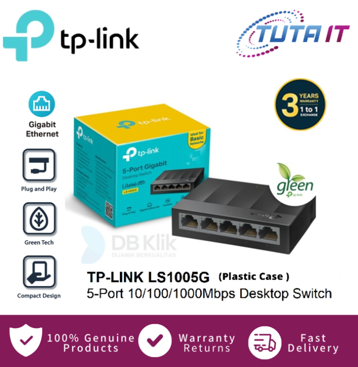 TP-Link LS1005G 5-Port 10/100/1000Mbps Desktop Switch | Lazada