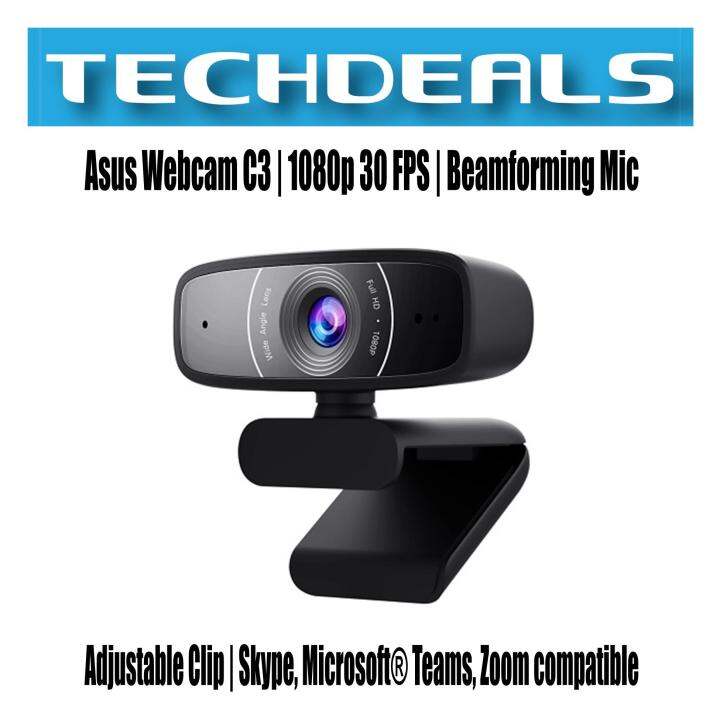 Asus Webcam C3 | 1080p 30 FPS | Beamforming Mic | Adjustable Clip ...