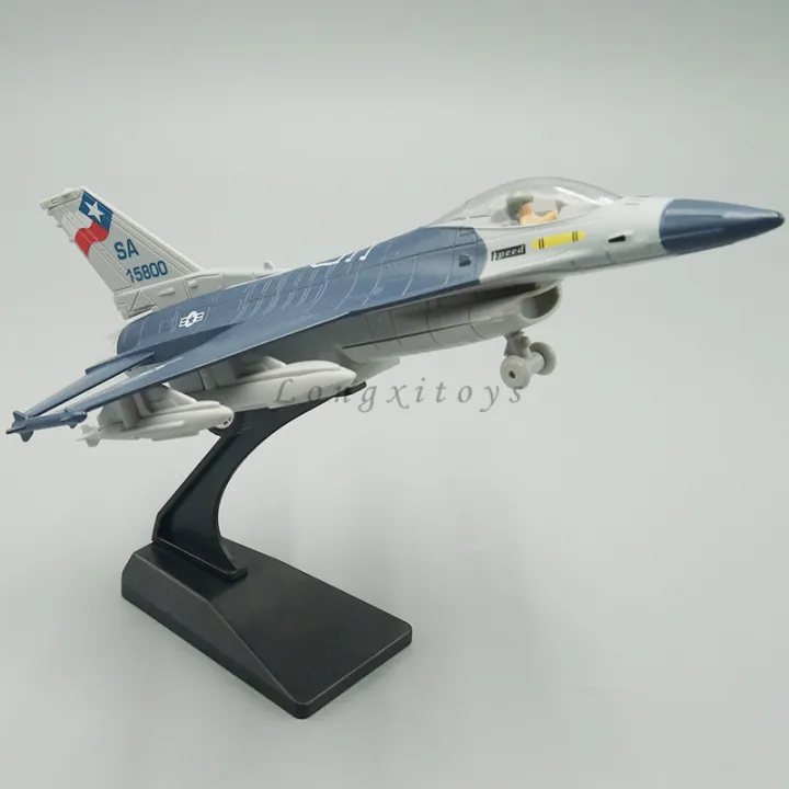 1:87 Diecast Plane Model US F-16 Jet Fighter Pull Back Toy With Sound ...