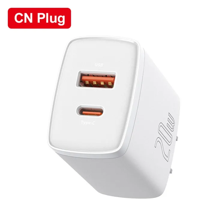 Baseus Type C Portable Fast Charger PD 20W U+C 2Port QC3.0 for iPhone ...