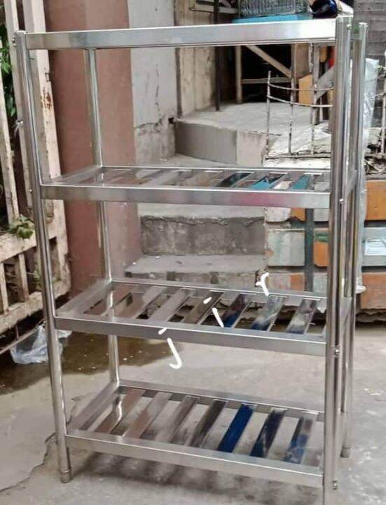 FOUR LAYER STAINLESS SHELVES(SLOTTED)150X50X155CM | Lazada PH