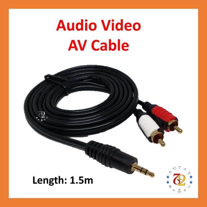 3.5mm Male Jack to 2 RCA Male Stereo OFC Audio Video Cable | Lazada