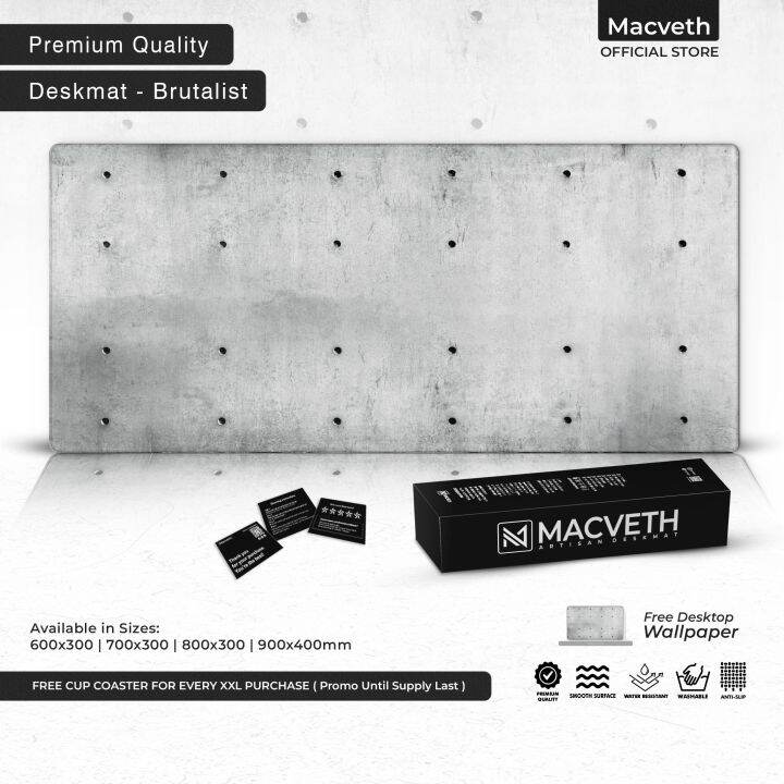 Macveth Artisan Deskmat | BRUTALIST CONCRETE | Smooth Surface ...