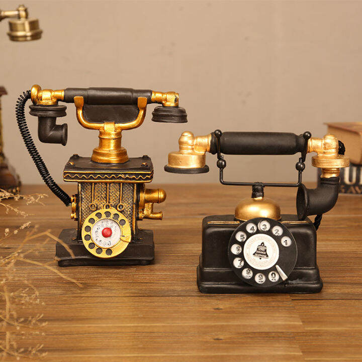 Retro old telephone landline model ornaments creative living room ...