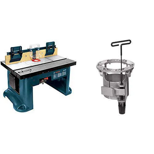 Bosch Benchtop Router Table RA1181 & Under-Table Router Base with Above ...