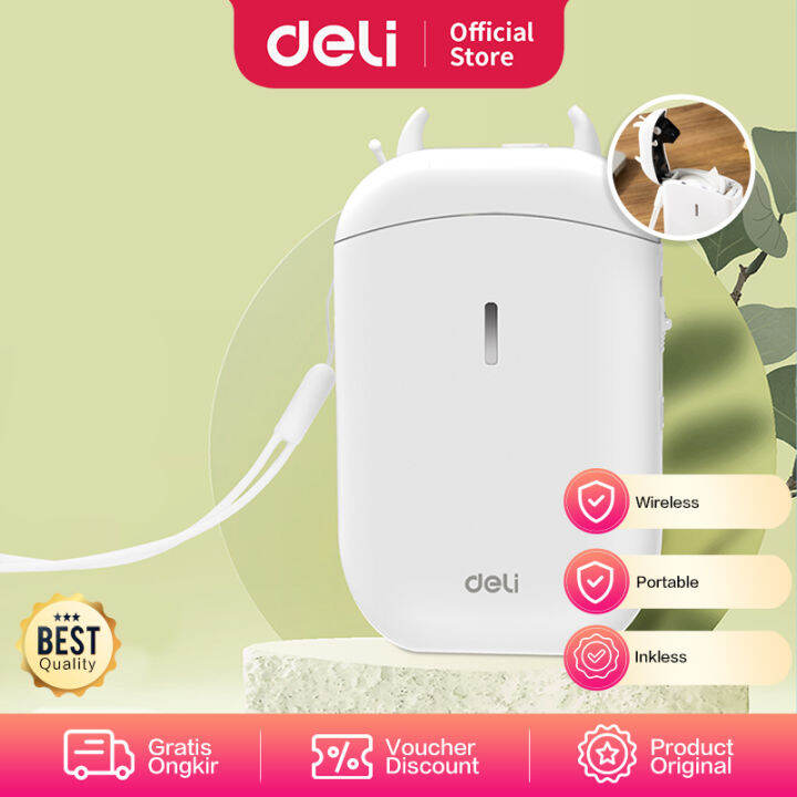Deli Portable Label Printer / Mesin Pencetak Label Tulisan Wireless ...
