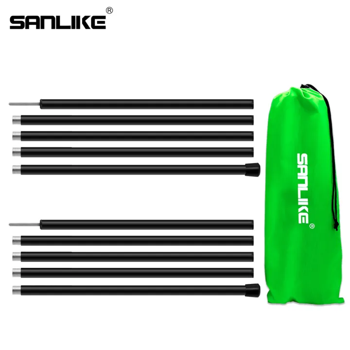 SANLIKE Iron Pipe Camping Tarp Poles Collapsible Tent Pole Heavy Duty ...