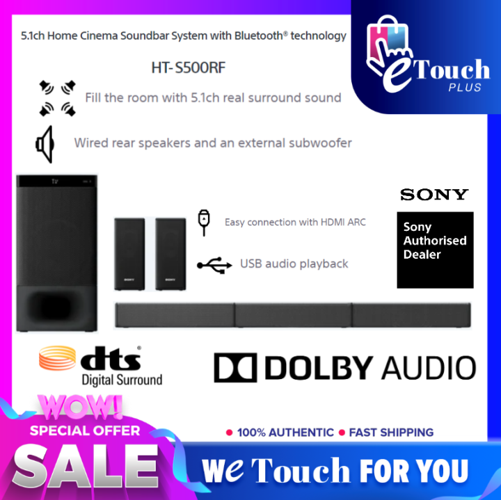 SONY 5.1ch Home Cinema Soundbar [ HT-S500RF ] With Bluetooth & Mega ...