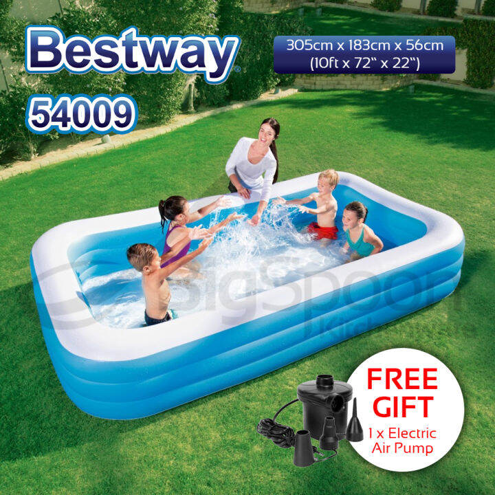 BESTWAY 54009 3.05m Inflatable Swimming Pool Extra Large 3 Layers Rings ...