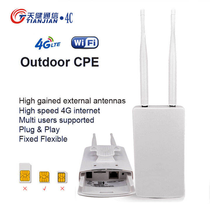CPE เราเตอร์ WiFi CPE905กลางแจ้ง,โมเด็มไร้สาย150Mbps 4G เชื่อมต่อกับเราท์เตอร์ Wi-Fi มีเสาอากาศ ...