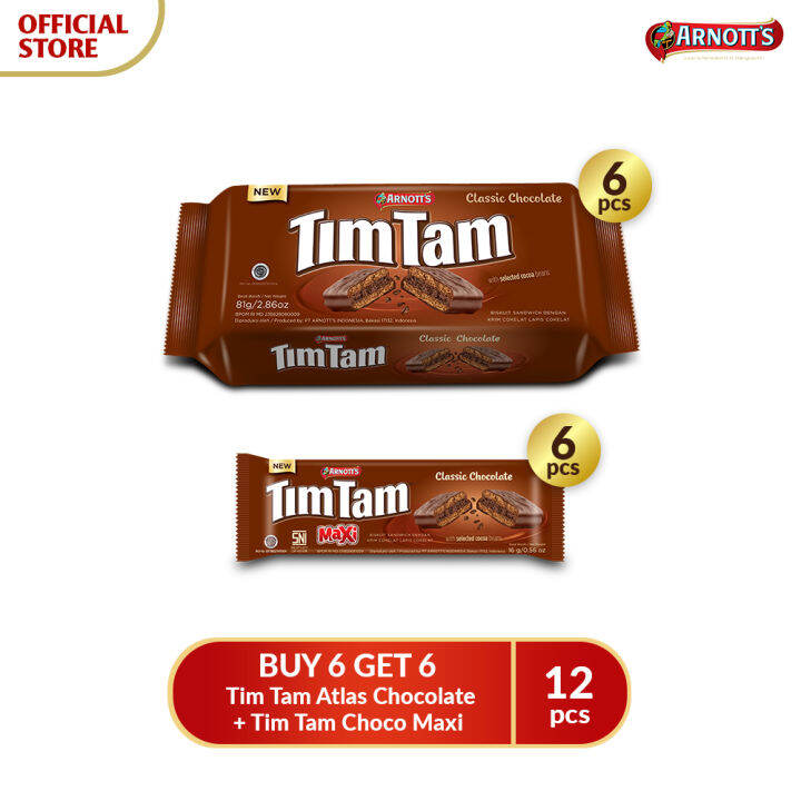 BUY 6 GET 6 Tim Tam Atlas Chocolate + Tim Tam Choco Maxi | Lazada Indonesia