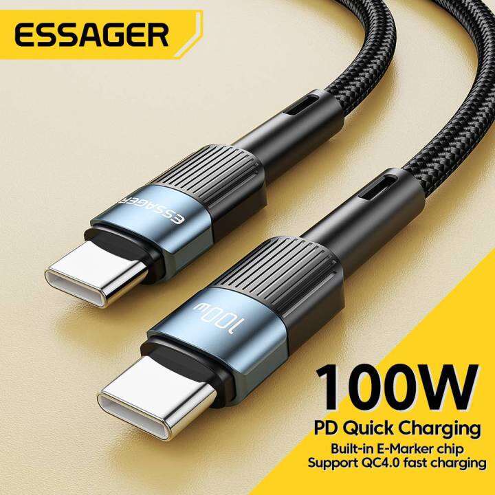 Essager 100W/60W สายเคเบิล USB Type C เป็น USB C USB-C PD สายชาร์จเร็วสายชาร์จสำหรับ Macbook ...