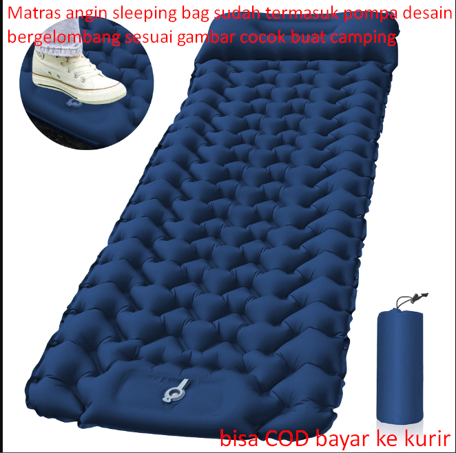 Matras angin sleeping bag sudah termasuk pompa desain bergelombang ...