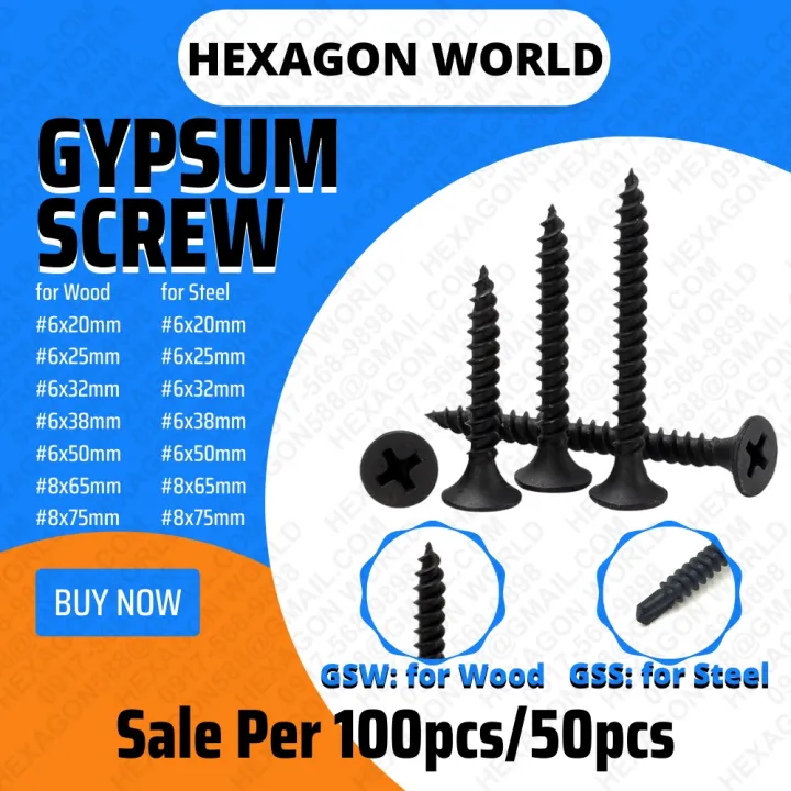 Gypsum Screw 34 1 1-14 1-12 2 2-12 3 Black Screw Wood Screw Self ...