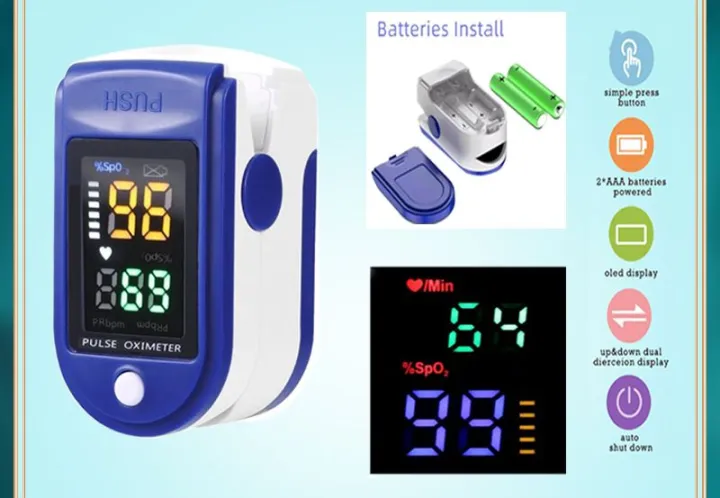 Household LED Digital Fingertip Pulse Oximeters lk87 Blood Oxygen ...