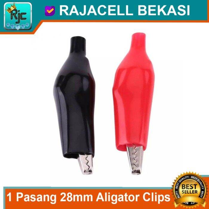 1 Pasang 28mm Aligator Clips Jepit Buaya Test Clip Merah dan Hitam ...