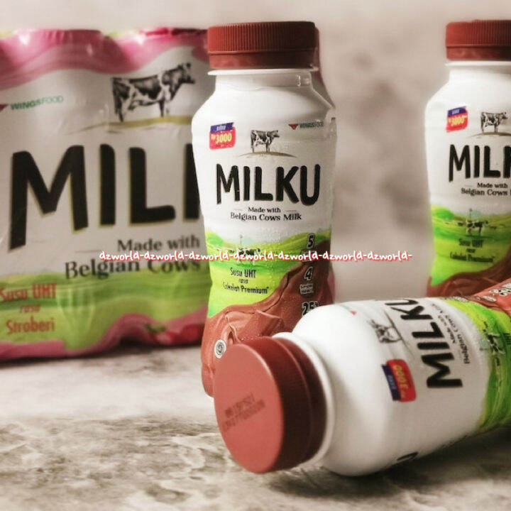Milku Made With Belgian Cow Susu Uht 200ml Susu Botol Rasa Coklat ...
