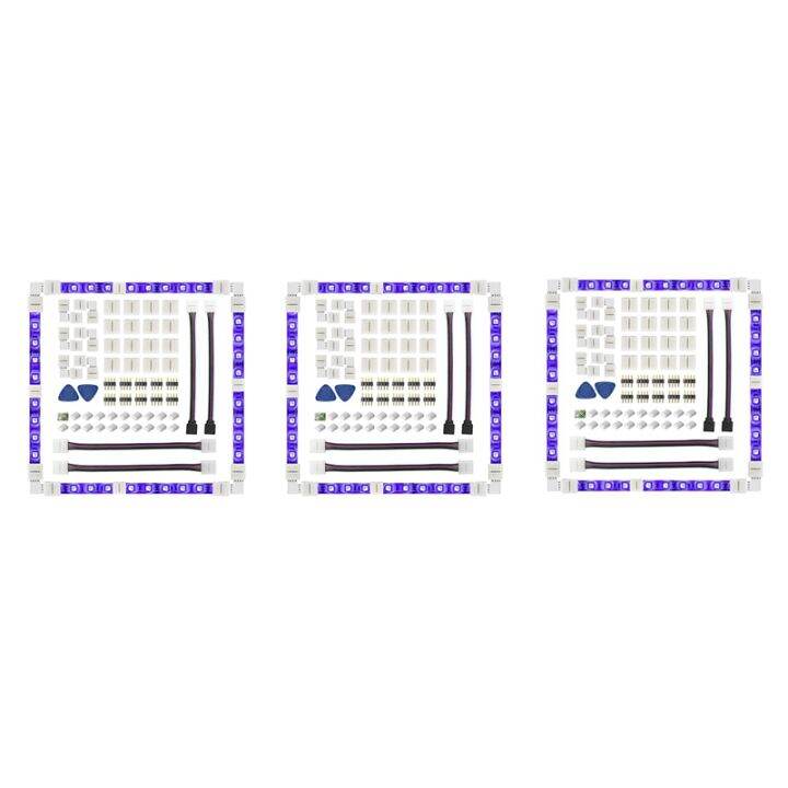 3 set LED Strip Connector 4 Pin 10mm Solderless RGB Light Strip ...