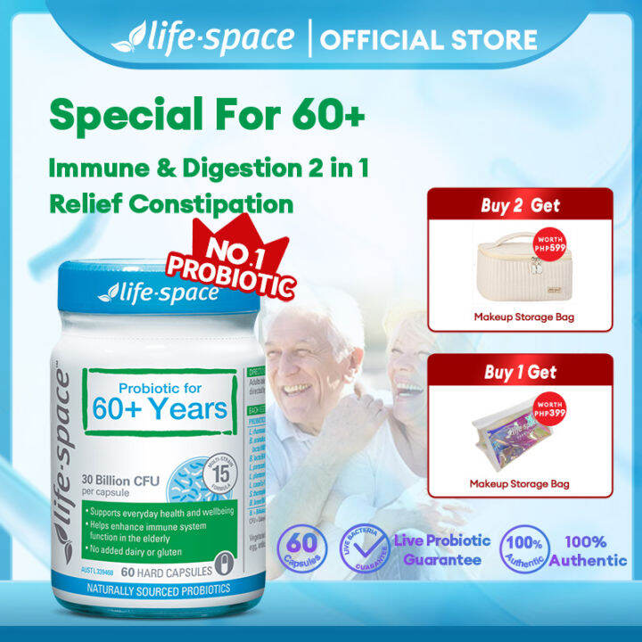 [Caring For Elderly]Life Space Probiotic for 60+Years 60 Capsules LifeSpace Probiotics (EXP: 10/ ...